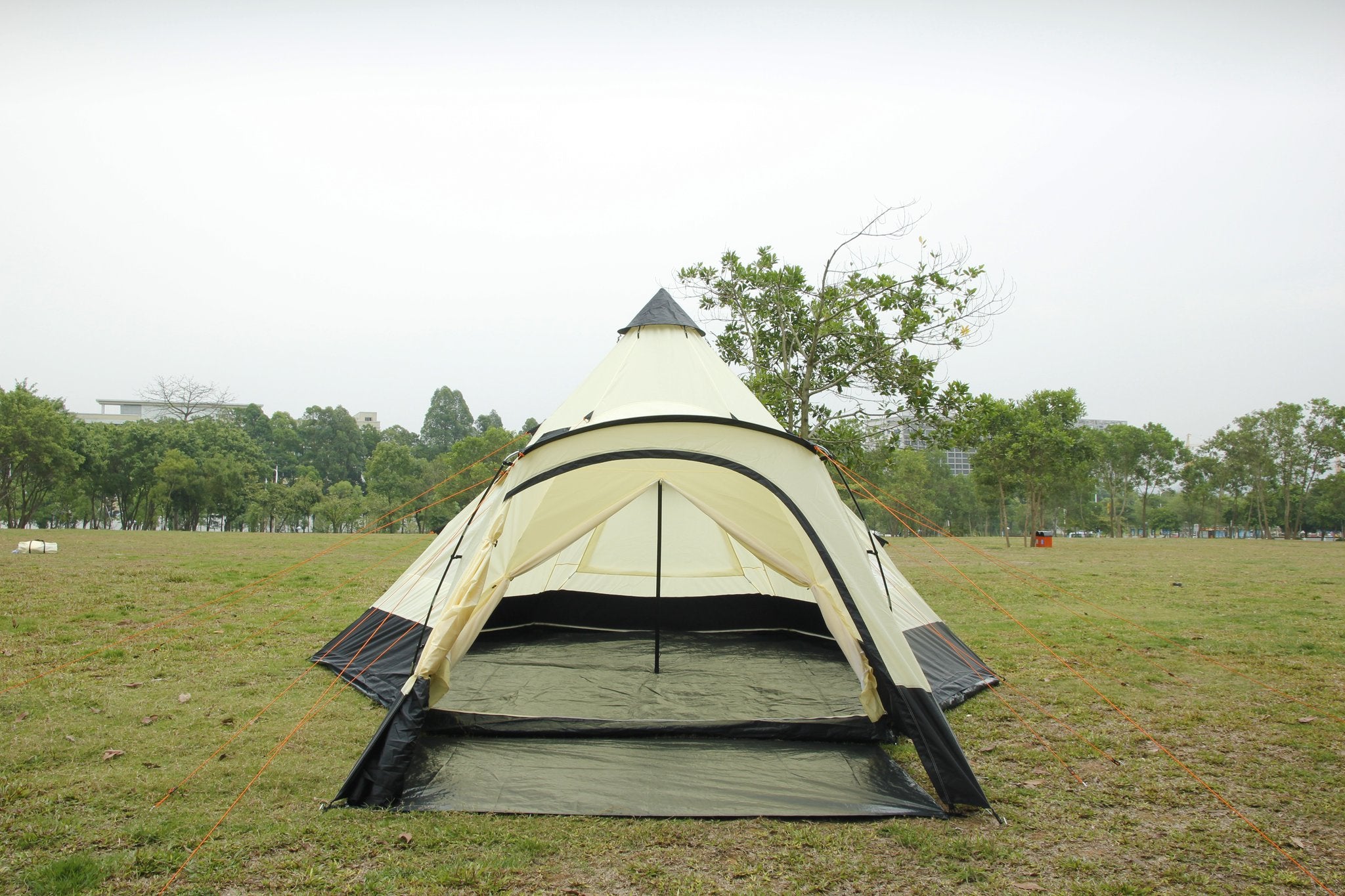 12 Person Tipi Tent tunnel tent with pyramid living area and canopy wi Bell tents