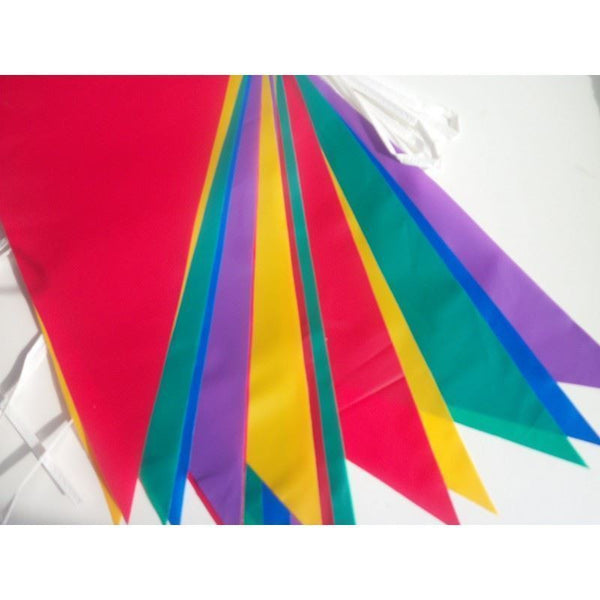 MULTICOLOUR COLOUR BUNTING 10M METRE 20 FLAGS | Bell tents